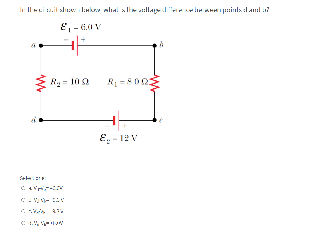 Solved In the circuit shown below, what is the voltage | Chegg.com