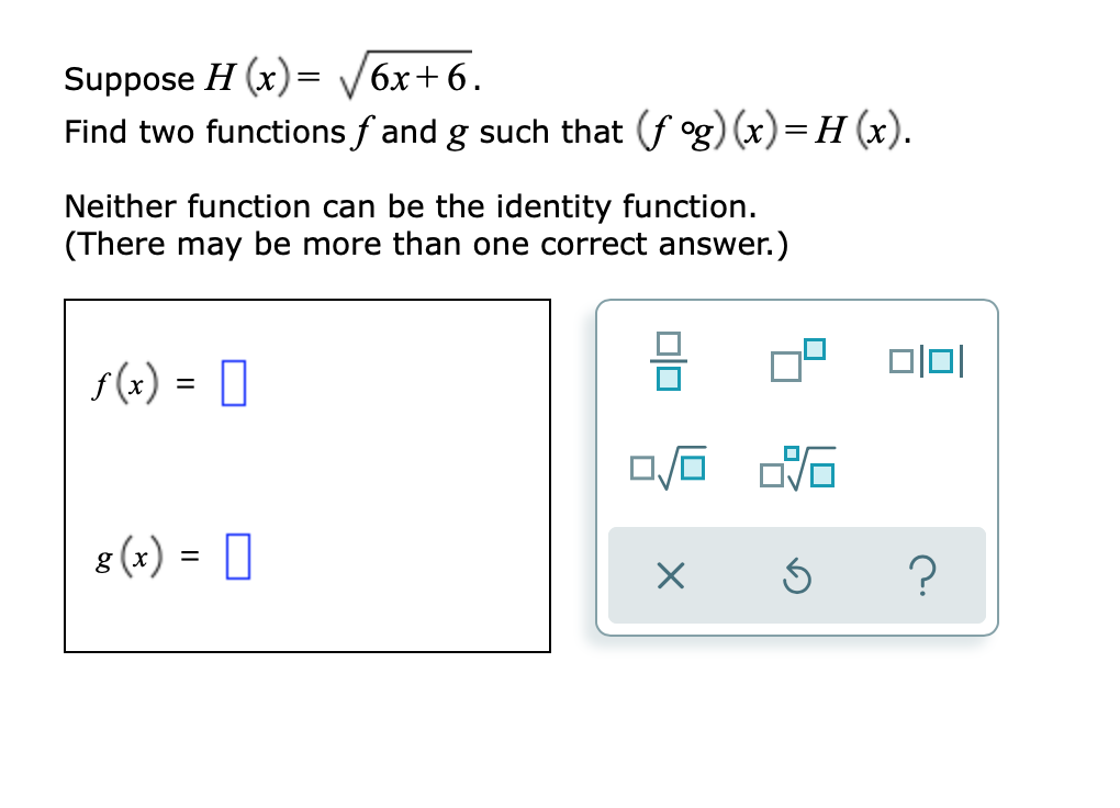 Solved Suppose Hx 6x6 Find Two Functions F And 