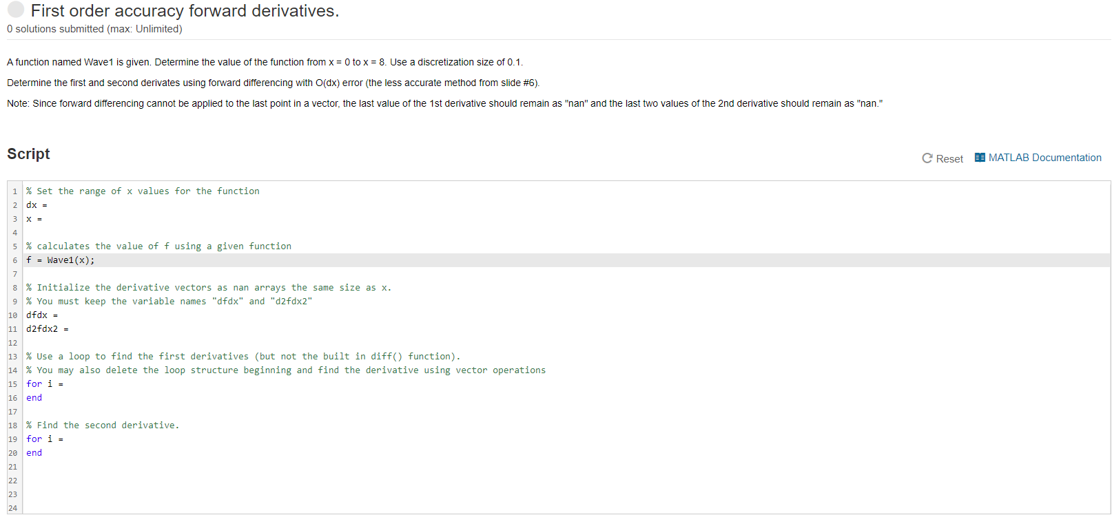 Solved First order accuracy forward derivatives. O solutions | Chegg.com