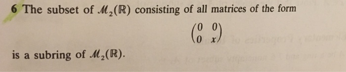 Solved A. Examples of Subrings Prove that each of the | Chegg.com
