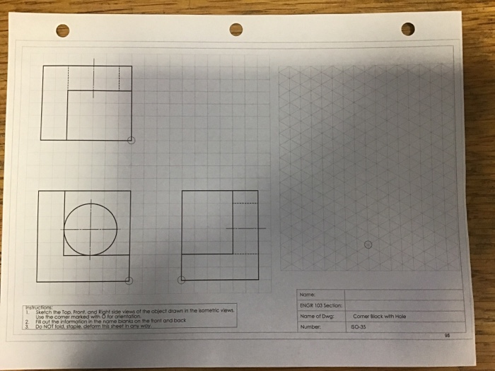 Solved ome ENGR 103 Section Name of Dwg Number 1 Skelch the | Chegg.com