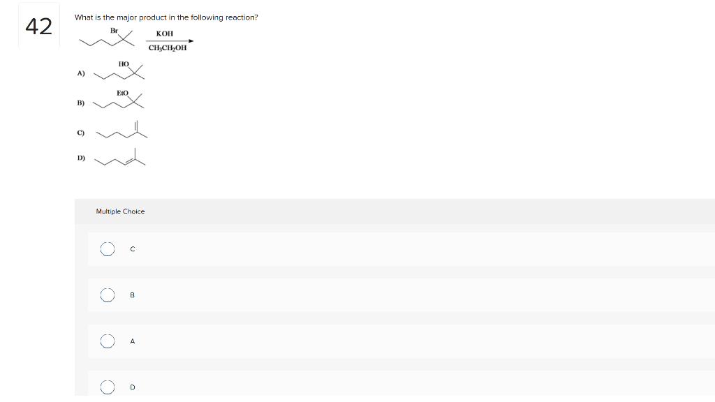 Solved What is the major product in the following reaction? | Chegg.com