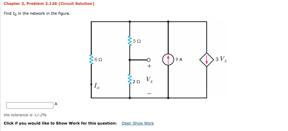 Solved Chapter 2, Problem 2.126 (Circuit Solution) Find Io | Chegg.com