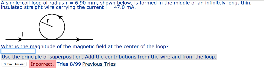 Solved A single-coil loop of radius r 6.90 mm, shown below, | Chegg.com