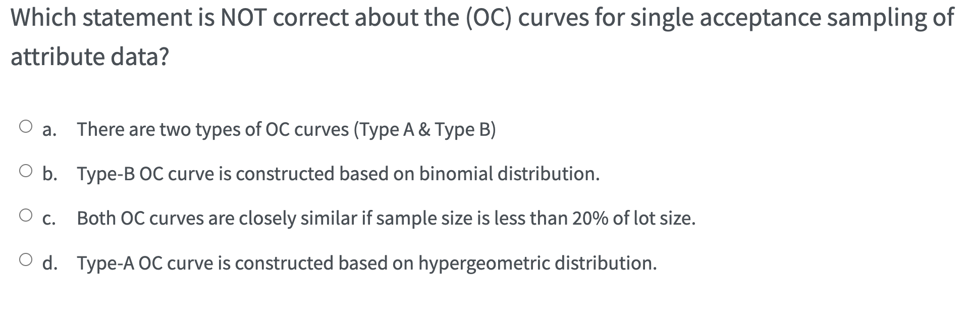 Solved Which statement is NOT correct about the (OC) curves | Chegg.com