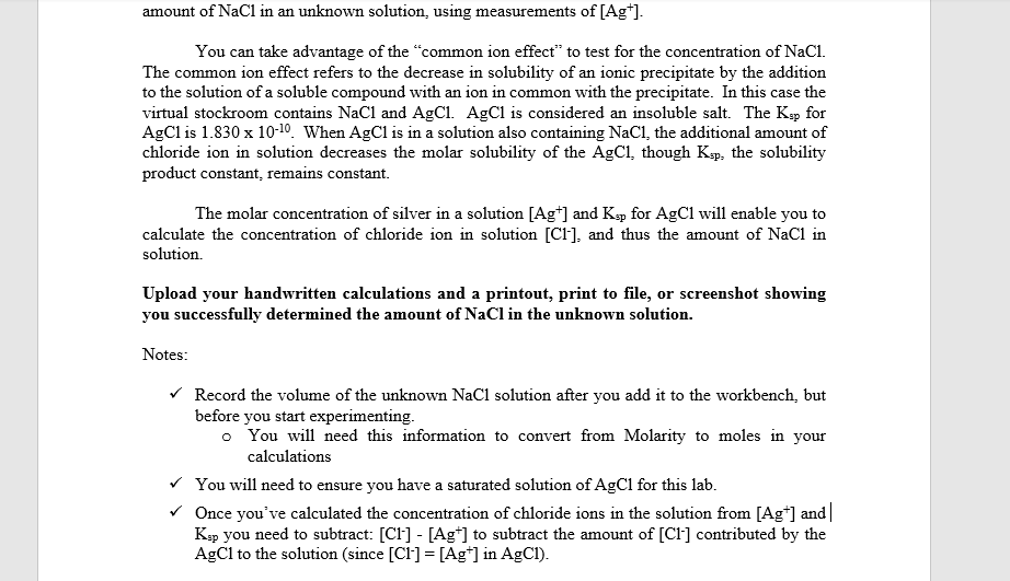 Virtual Lab Determine The Concentration Of An