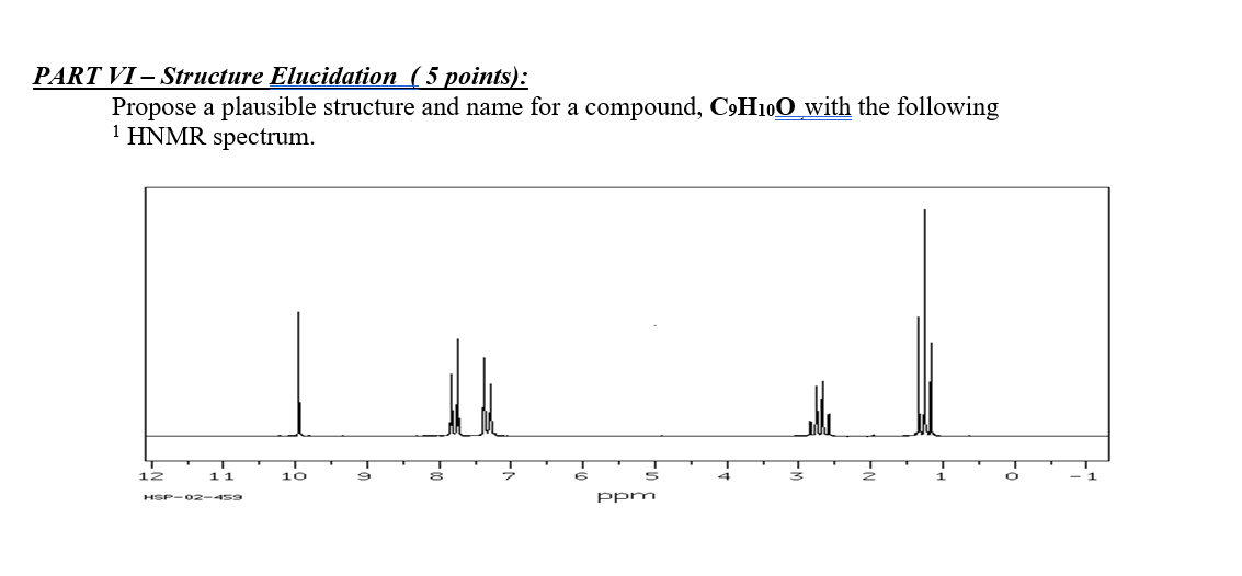 Solved PART VI - Structure Elucidation (5 points): Propose a | Chegg.com