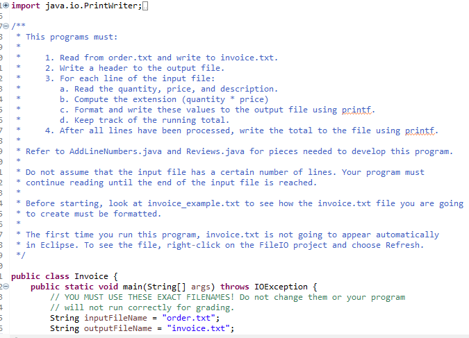 Solved + import java.io.Printwriter;0 5 Je /** 3 * This | Chegg.com