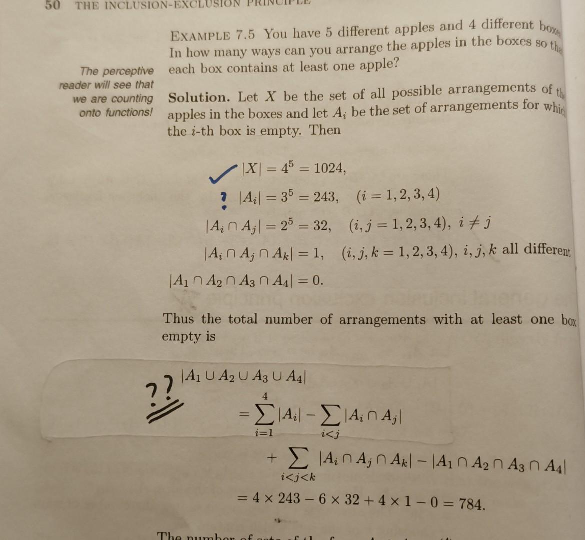 Solved Here, he used the general inclusion exclusion | Chegg.com