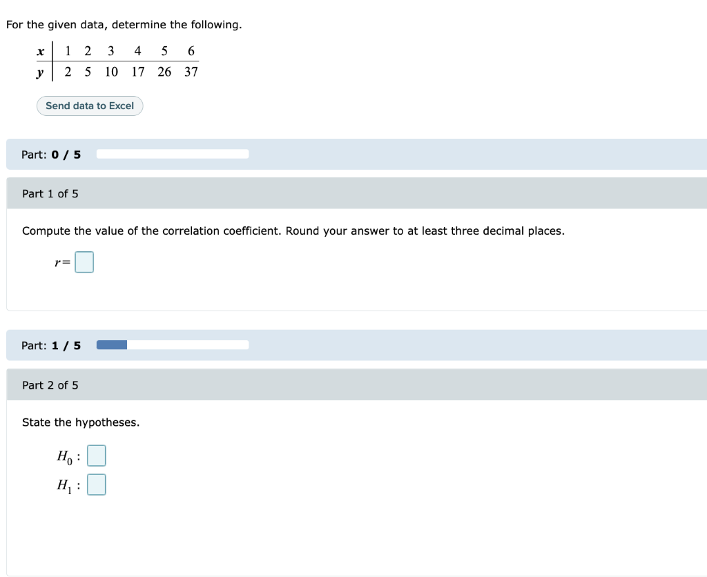 Solved For the given data, determine the following. Part: 0 | Chegg.com