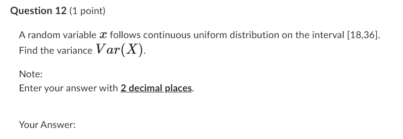 Solved A random variable x follows continuous uniform | Chegg.com