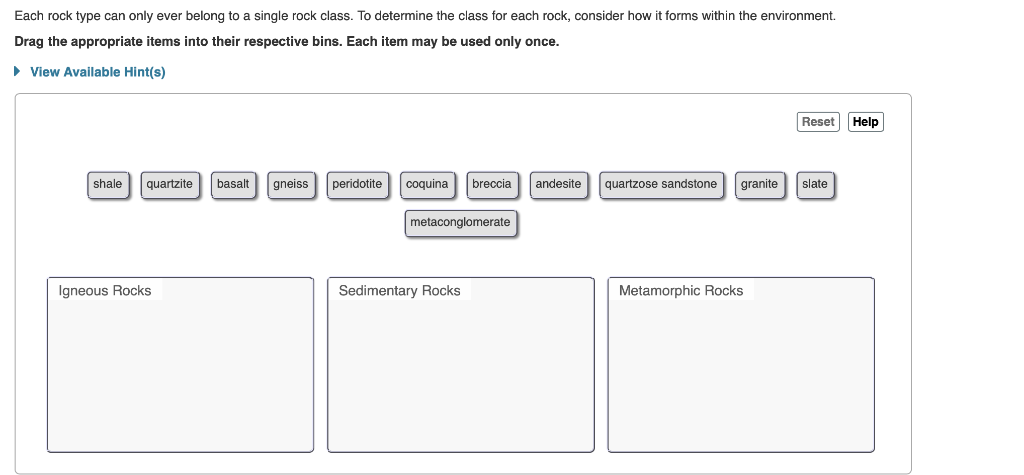 Solved The textures of igneous rocks, sedimentary rocks, and | Chegg.com