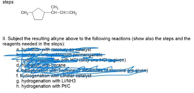 Solved steps CH3 -CH-CH=CH₂ CH3 II. Subject the resulting | Chegg.com