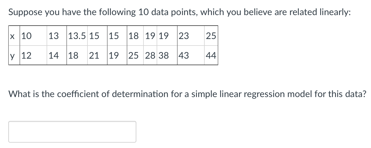 Solved Suppose you have the following 10 data points, which | Chegg.com Solved Suppose you have the following 10 data points, which | Chegg.com