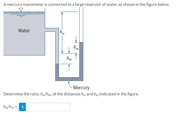 Solved Determine the ratio, hw/hm, of the distances hw and | Chegg.com