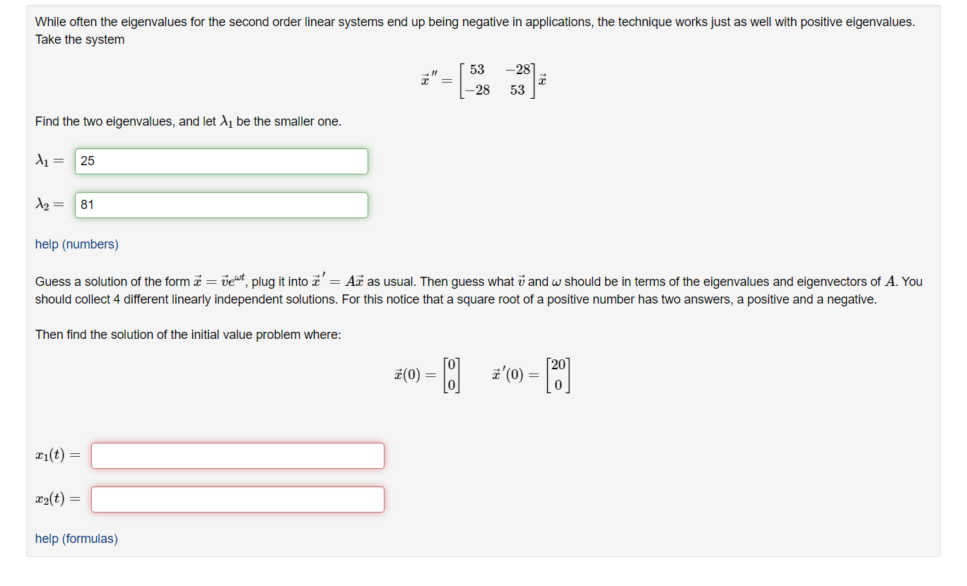 Solved While often the eigenvalues for the second order | Chegg.com