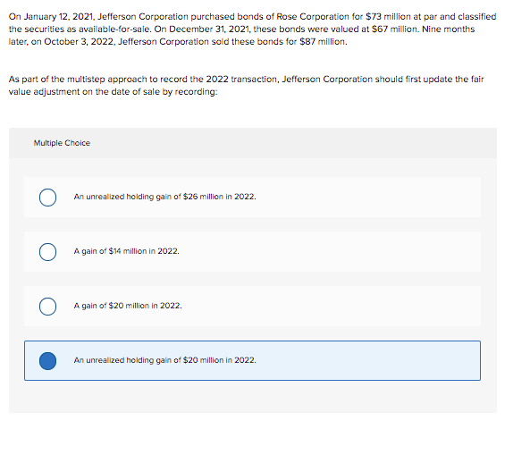 Solved If the fair value of a held-to-maturity investment | Chegg.com