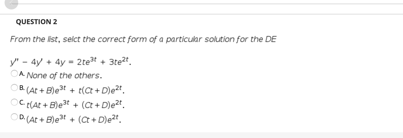 Solved QUESTION 2 From the list, selct the correct form of a | Chegg.com