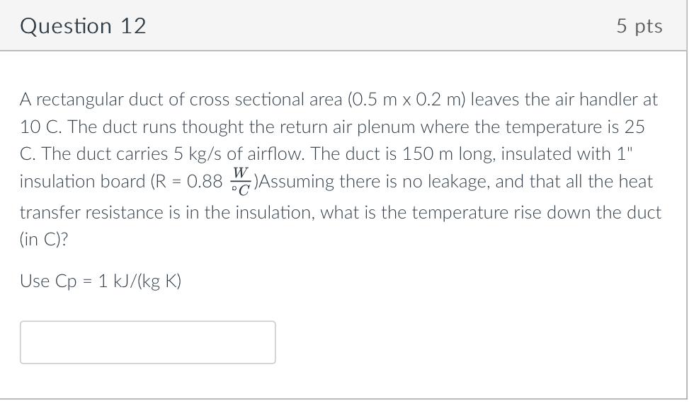 Solved A rectangular duct of cross sectional area (0.5 m×0.2 | Chegg.com