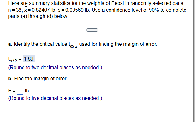 Solved Here are summary statistics for the weights of Pepsi | Chegg.com