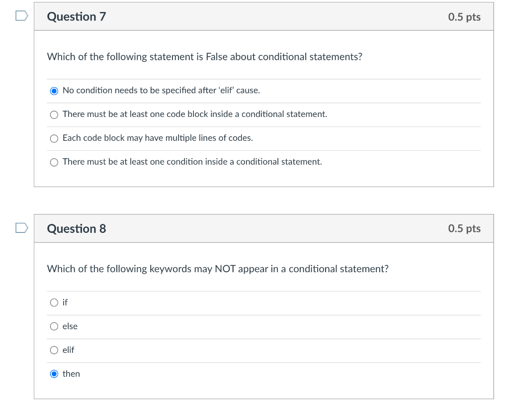 Solved Question 7 0.5 pts Which of the following statement | Chegg.com