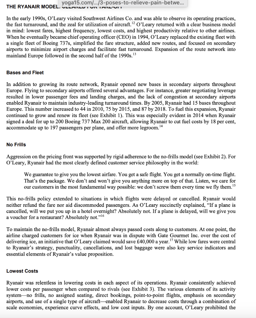Solved RYANAIR: FLYING TOO CLOSE TO THE SUN? 1 Ciaran Heavey | Chegg.com