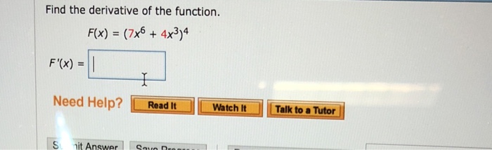 Solved Find the derivative of the function. F(x) = (7x6 + | Chegg.com
