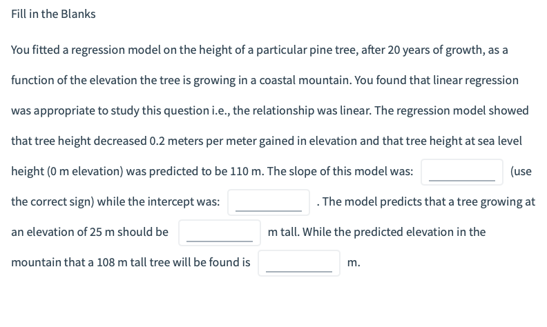 Solved Fill in the Blanks You fitted a regression model on | Chegg.com