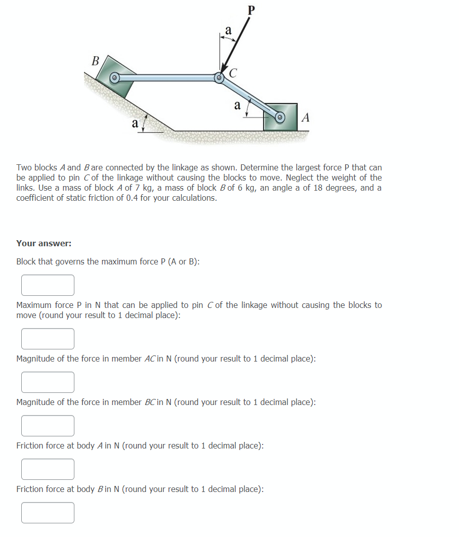 Solved B Two blocks A and B are connected by the linkage as | Chegg.com