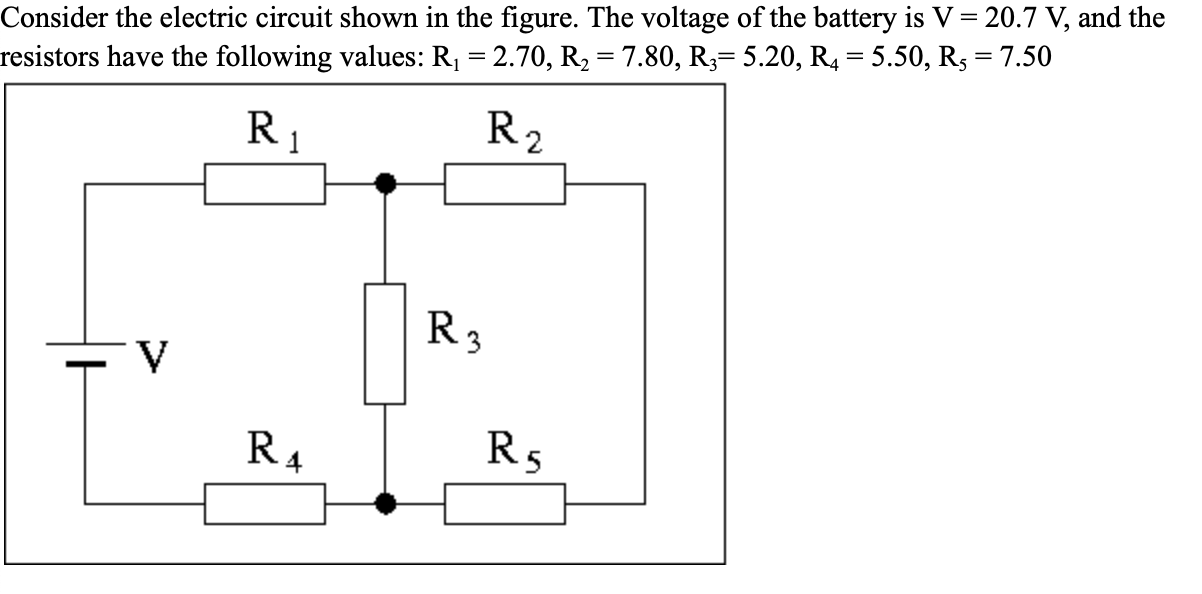 Consider the electric circuit shown in the figure. | Chegg.com