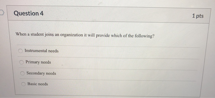 Solved Question 4 1pts When a student joins an organization | Chegg.com