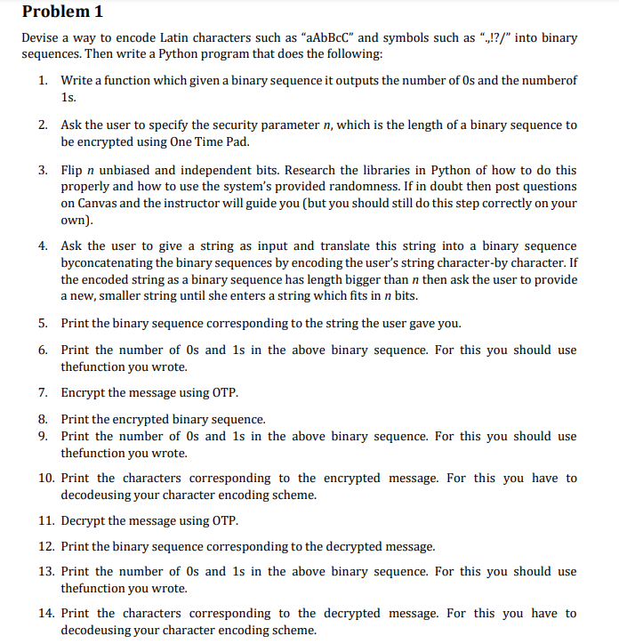 Solved Problem 1 Devise a way to encode Latin characters | Chegg.com