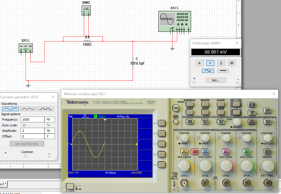 Solved XMM1 Xsci Tektronix R$ XFGI · 1000 Multimeter-XMM1 Х | Chegg.com