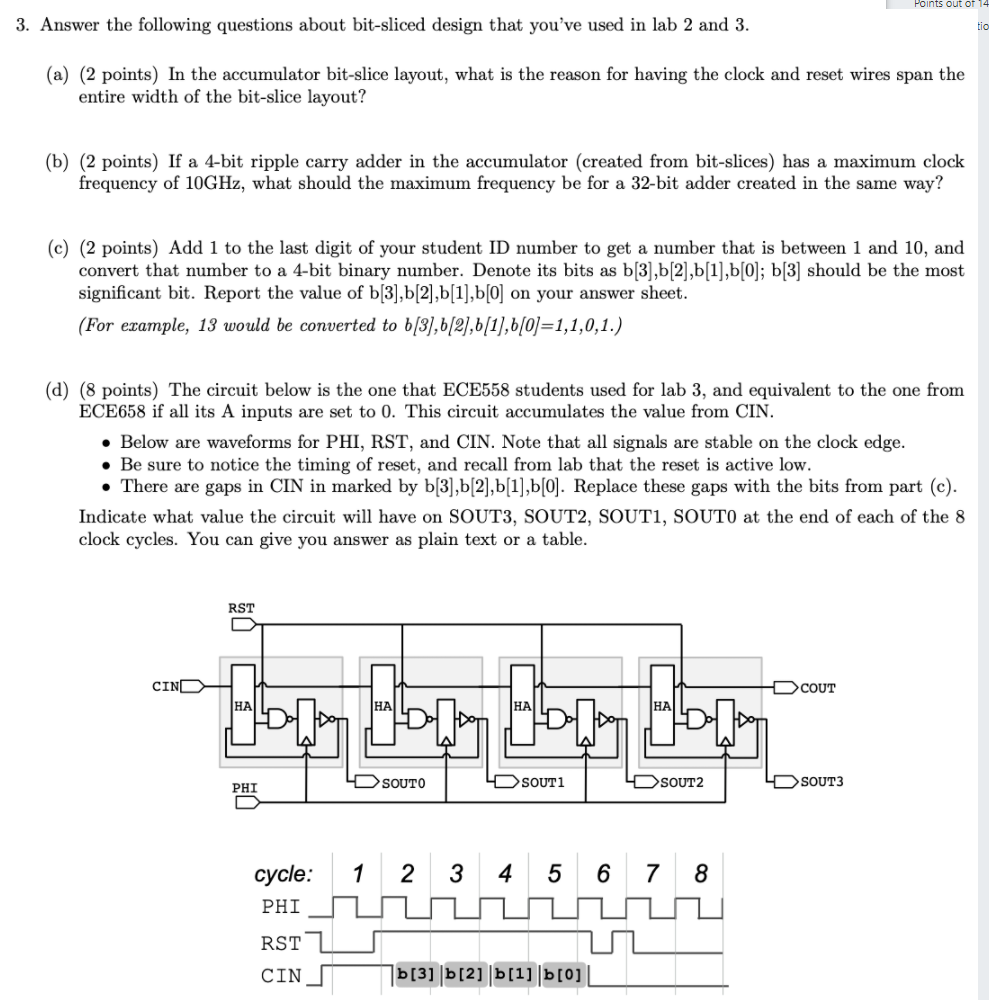 Points out on 3. Answer the following questions about | Chegg.com