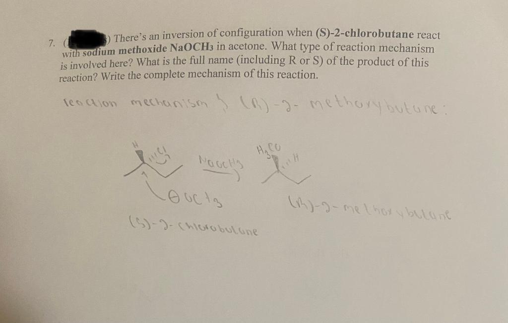 Solved 7. There's an inversion of configuration when | Chegg.com