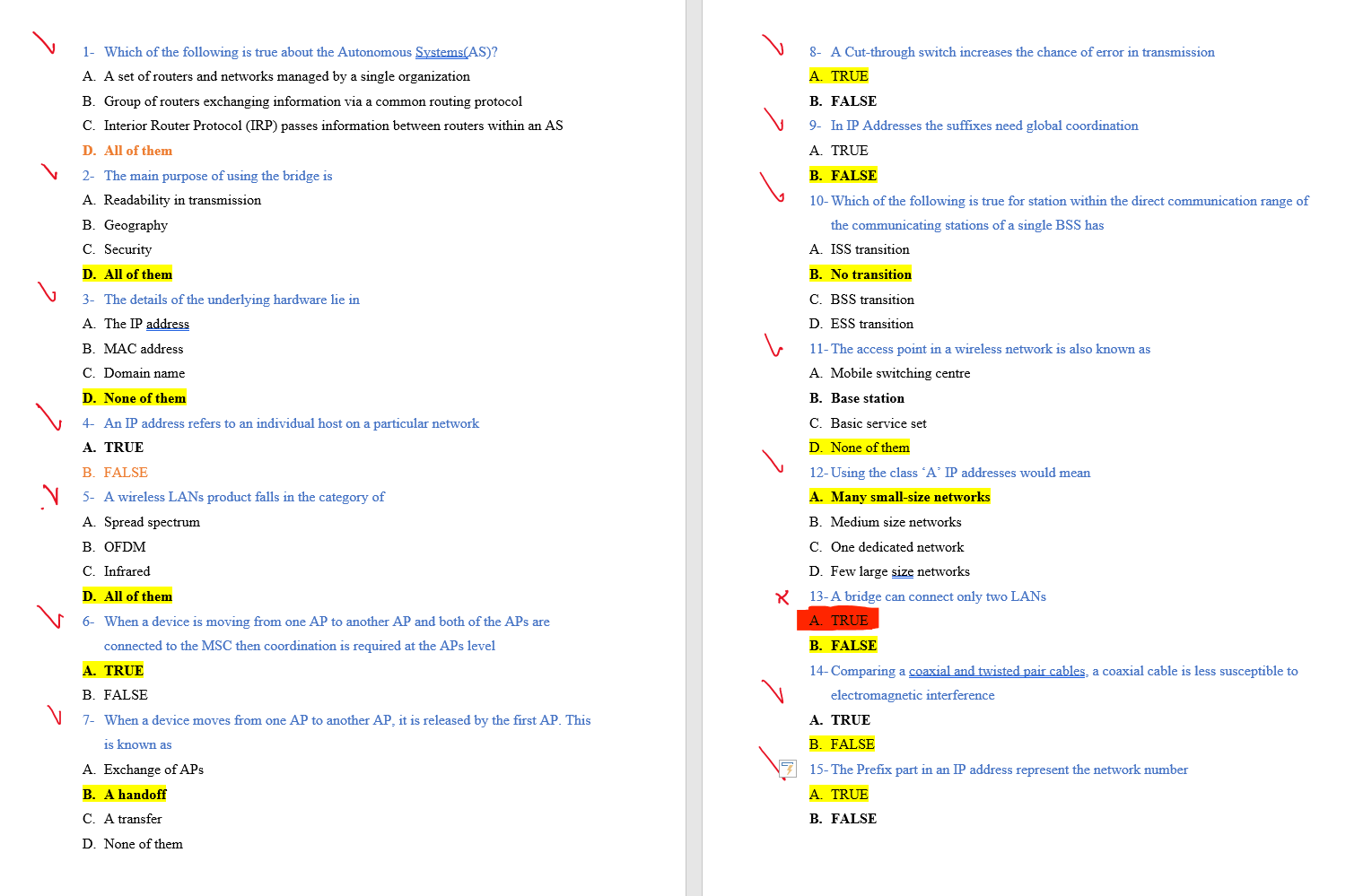 Solved subject: Telecommunication can you double check if | Chegg.com