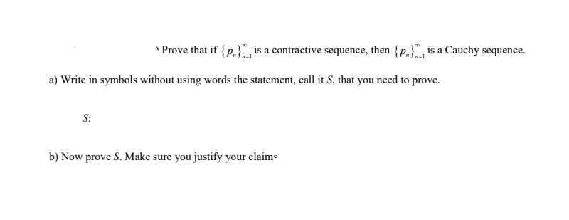 Solved Prove that if {p.) is a contractive sequence, then | Chegg.com