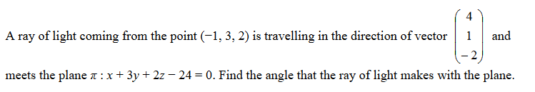 Solved 4 A ray of light coming from the point (-1, 3, 2) is | Chegg.com