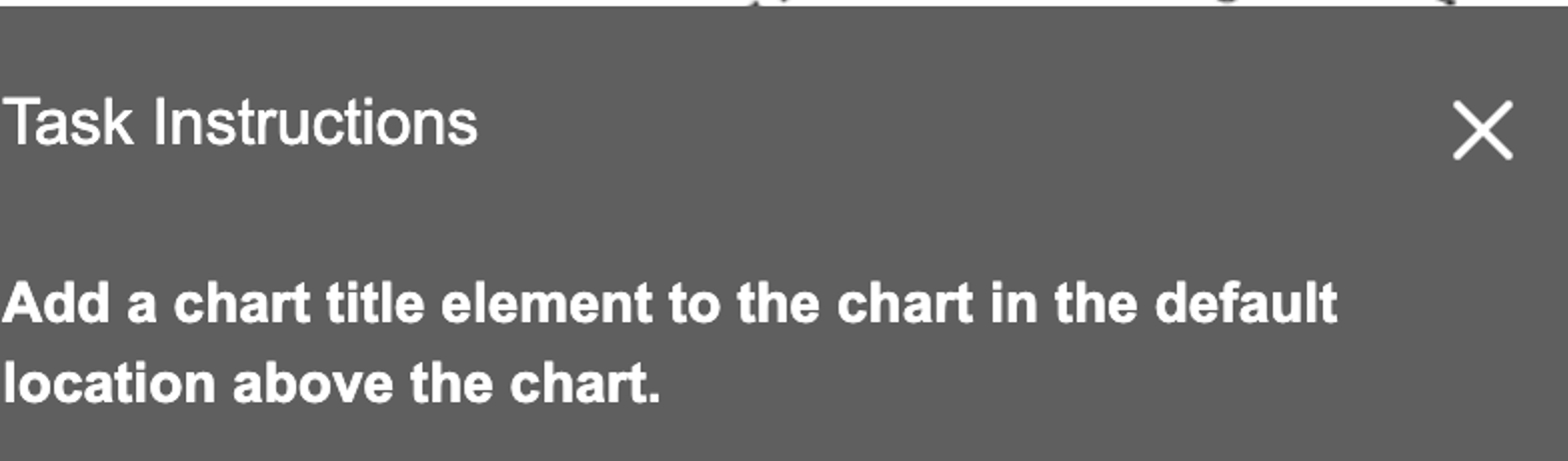 Solved Task InstructionsAdd a chart title element to the | Chegg.com