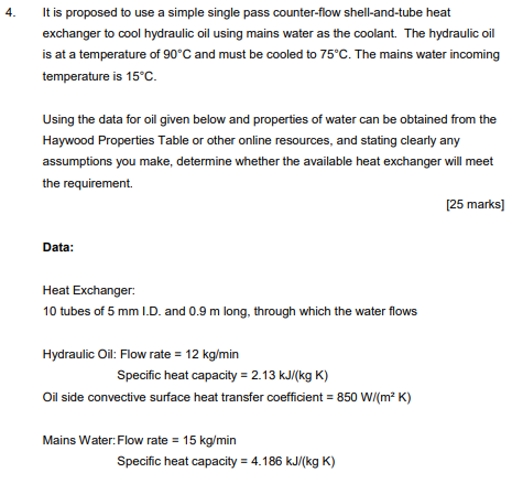 Solved 4. It is proposed to use a simple single pass | Chegg.com