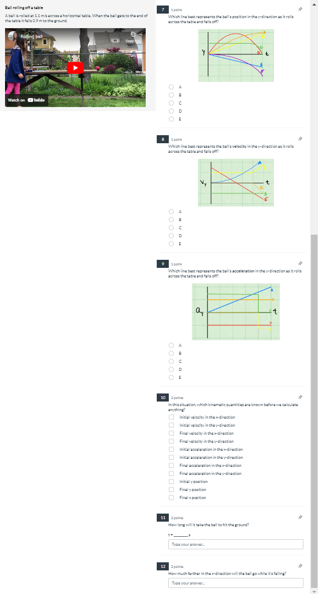 Solved Ball rolling off a tableA ball is rolled at | Chegg.com