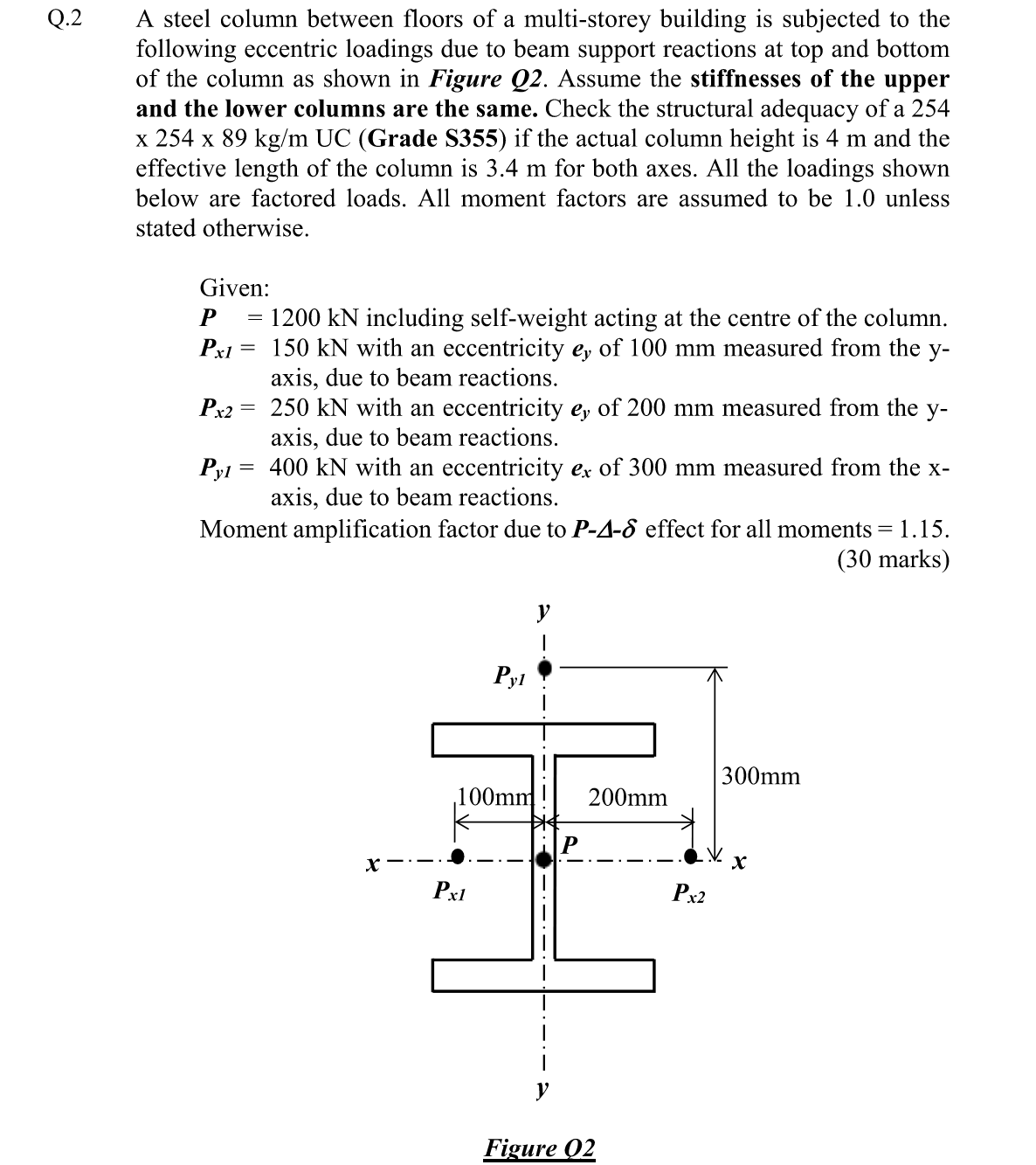 Solved A Steel Column Between Floors Of A Multi storey Chegg