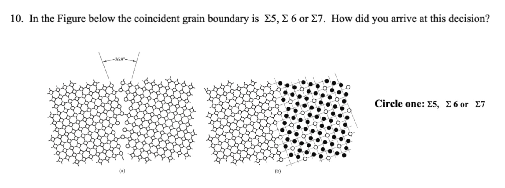 Solved 10. In the Figure below the coincident grain boundary | Chegg.com