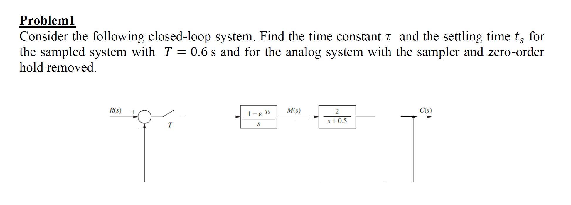 Solved Problemi Consider The Following Closed Loop System 