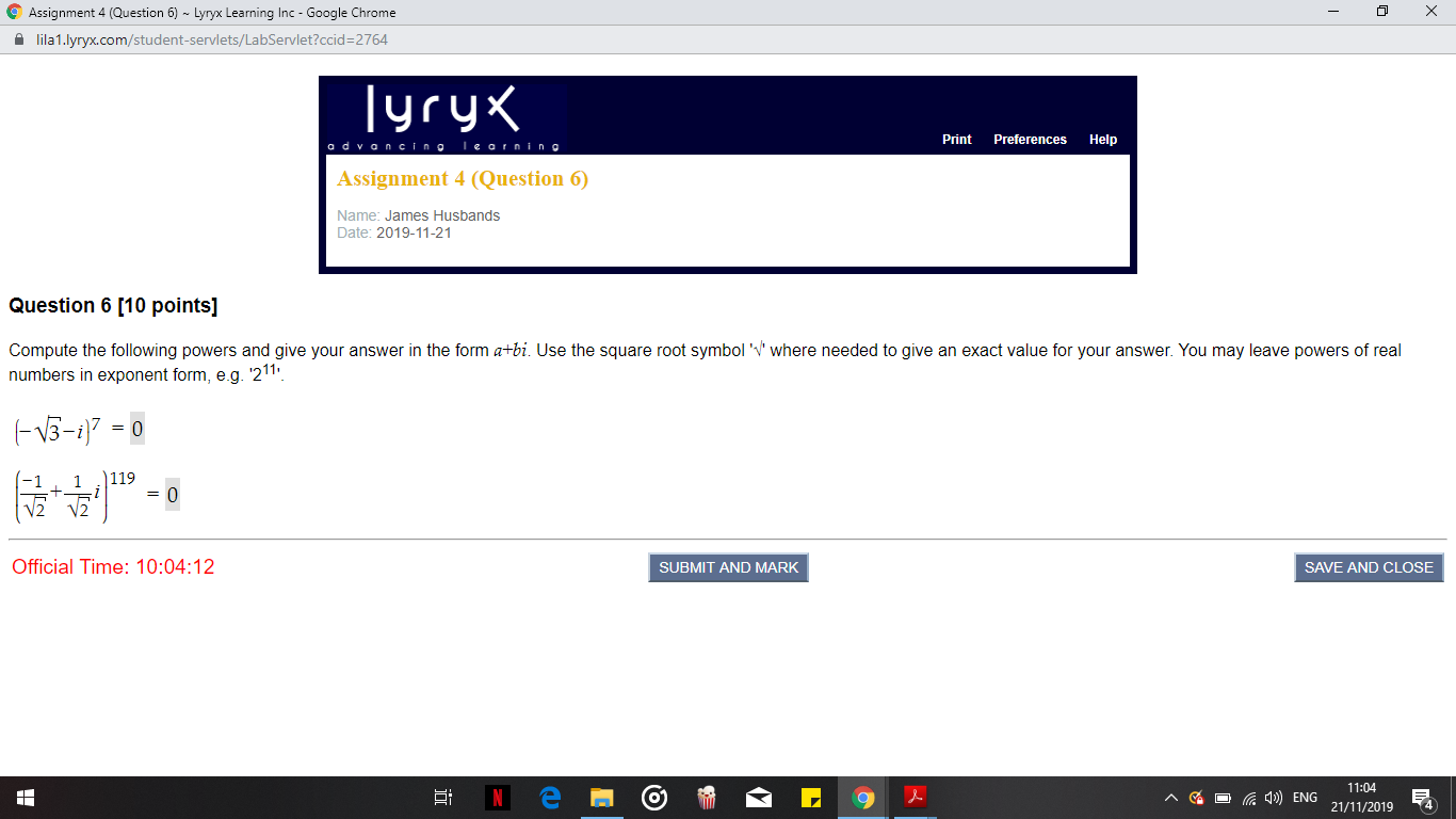 Solved - x Assignment 4 (Question 6) - Lyryx Learning Inc - | Chegg.com