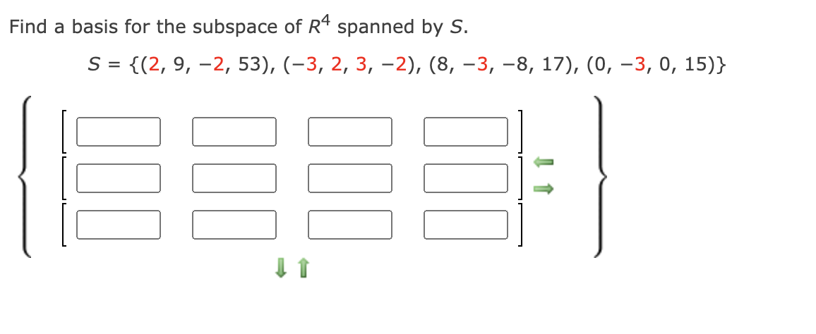 Solved Find a basis for the subspace of R3 spanned by S. S = | Chegg.com