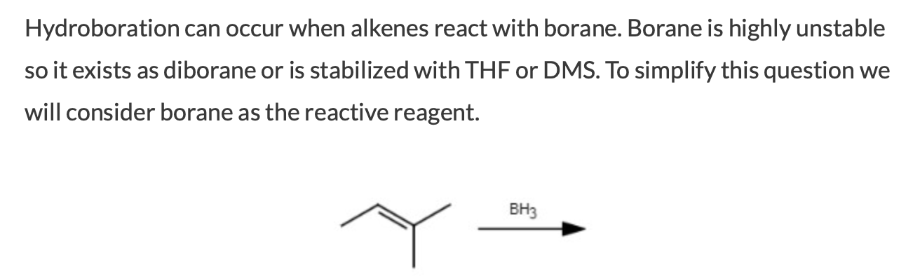 Solved Hydroboration can occur when alkenes react with | Chegg.com