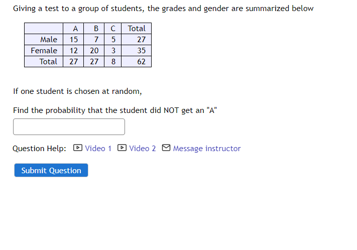 Solved Giving a test to a group of students, the grades and | Chegg.com