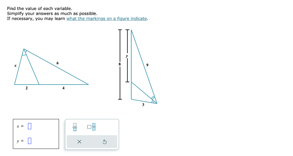 Solved Find the value of each variable. Simplify your | Chegg.com