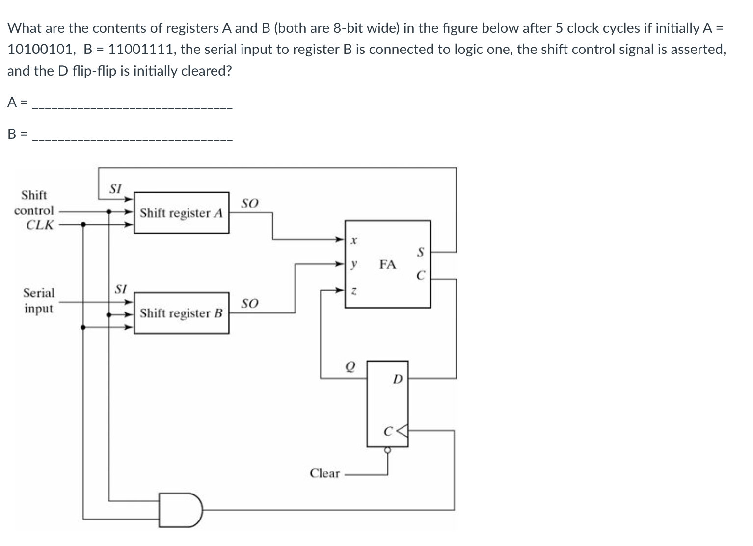 Solved What are the contents of registers A and B (both are | Chegg.com